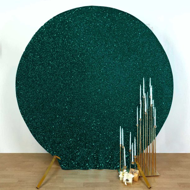 Efavormart 7.5ft Hunter Emerald Green 2-Sided Spandex Fit Round Wedding ...