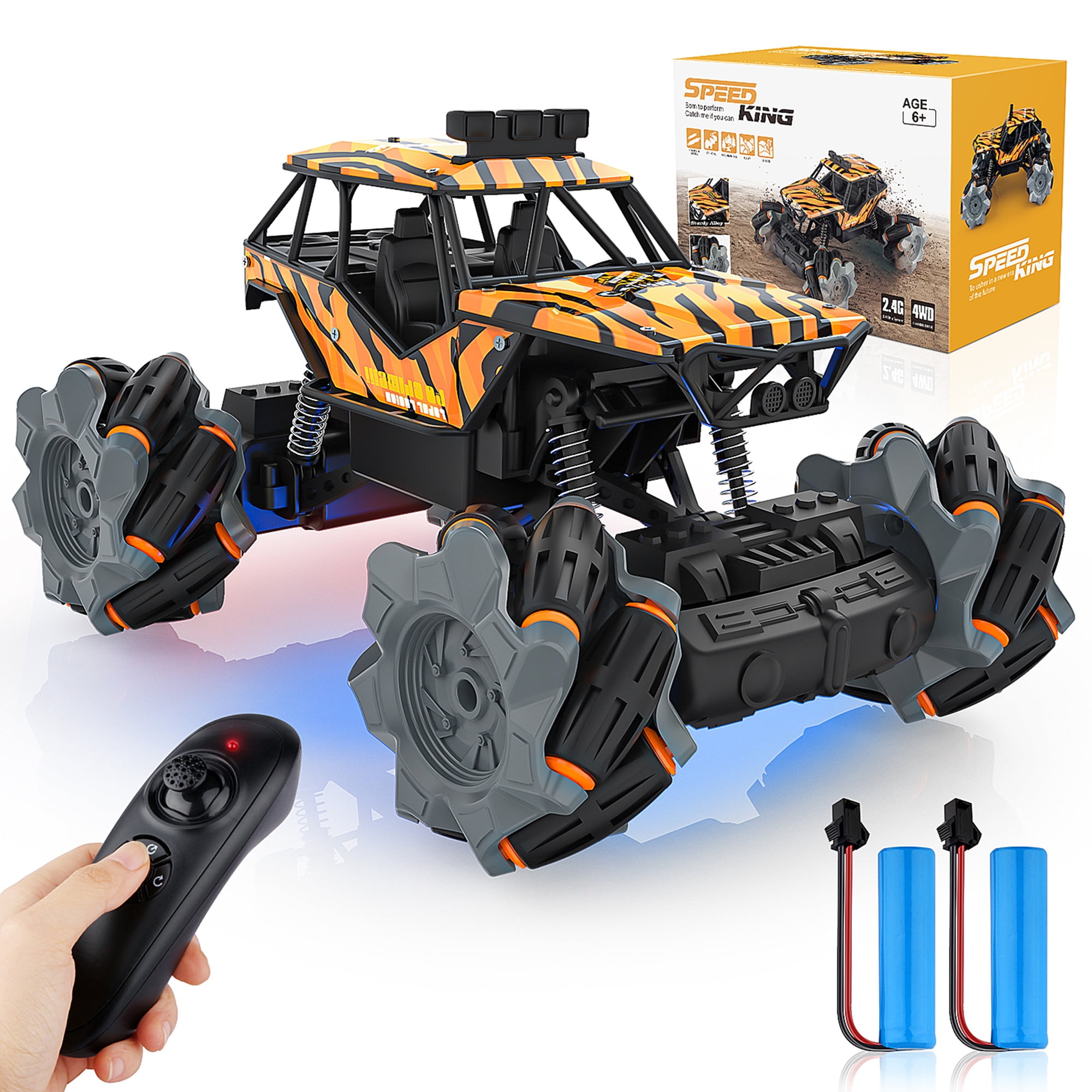 Wupuaait 1:18 Remote Control All Terrain 4WD off-Road Stunt Car, 2.4Ghz ...