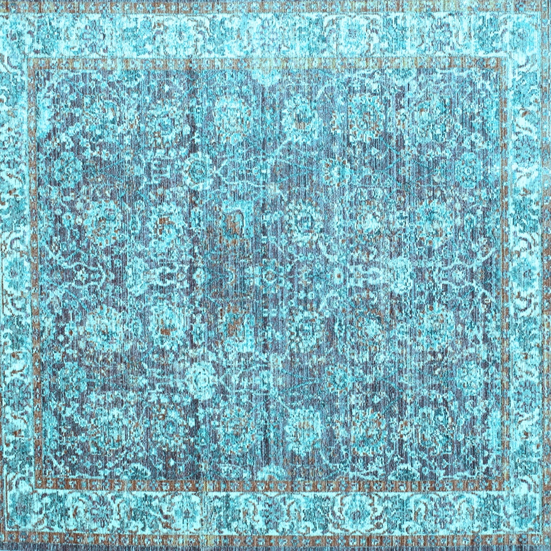 Ahgly Company Indoor Square Persian Light Blue Traditional Area Rugs, 6 ...