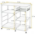 "SogesPower 3-Tier Rolling Microwave Stand, Small Cart with Storage ...