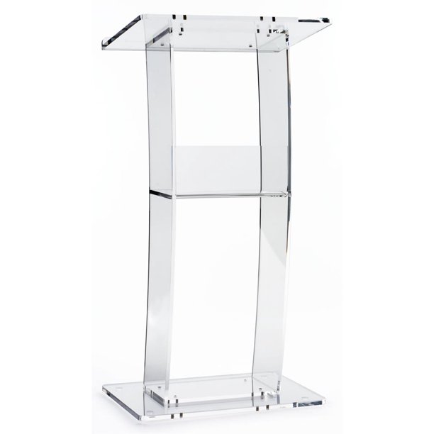 Clear Lectern with Curved Pedestal, 1/2-Inch Thick Acrylic Frame, Built ...