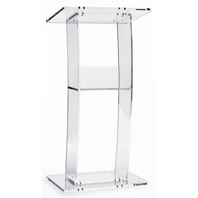 Clear Lectern with Curved Pedestal, 1/2-Inch Thick Acrylic Frame, Built ...