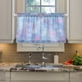 27"x24" Tier Curtains 2 Panels Blue-pink Snowflakes Pattern Semi Sheer ...