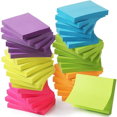 Mr. Pen Sticky Notes 1x3 Inch Bright Colors Pack of 36 Pads 2160 Sheets ...