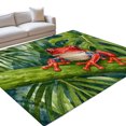 Area Rugs 4x6,Summer Tropical Red Frog Pattern Non Slip Washable Rug ...
