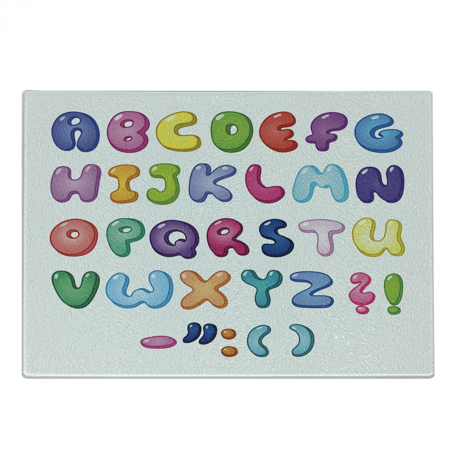 Letters Cutting Board, Bubble Shaped 3D Style Alphabet Set Colorful ...