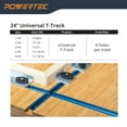 POWERTEC 6PK 24" Universal T-Track, Double-Cut, Predrilled Holes, Woodworking Jigs, Fixtures ...