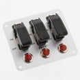 Pilot Automotive Pilot PL-SW53E 3 Safety Covered Toggle Switch Panel W ...