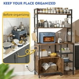 EnHomee Bakers Rack for Kitchens with Power Outlet, 6-Tier Microwave ...