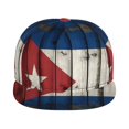 Flat Bill Baseball Cap Retro Cuban Flag Hip Hop Snapback Hat for Men ...