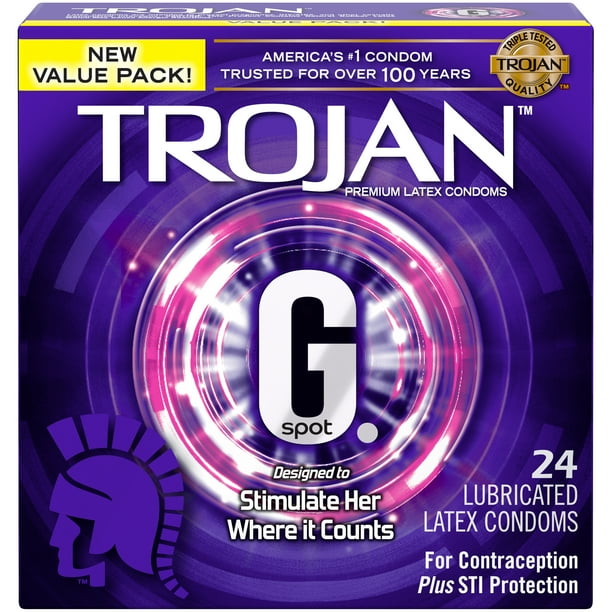 Trojan G. Spot Premium Lubricated Condoms - 24 count - Walmart.com ...