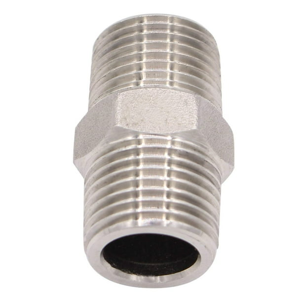 Hex Nipple 1/2" Male NPT - DERNORD Stainless Steel 304 Threaded Pipe ...