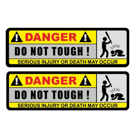 HonHaione 2x DANGER DO NOT TOUCH Car Stickers Funny PVC Vinyl Decals ...
