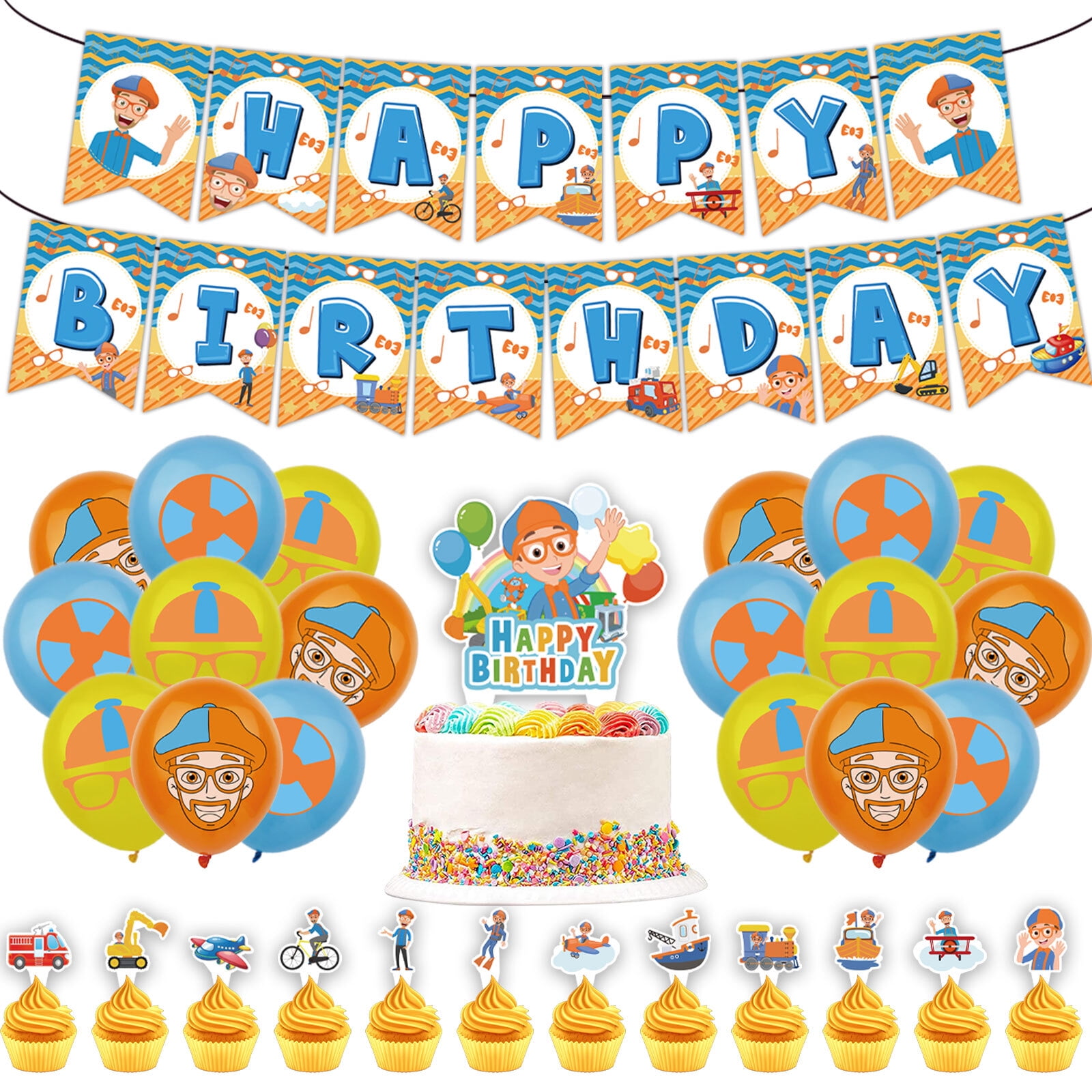 Click here for Iljdgqiaq 32 Pcs For Blippi Theme Birthday Party D... prices