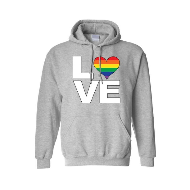 Shore Trendz Unisex Pullover Hoodie Lgbt Rainbow Flag Gay Love Pride