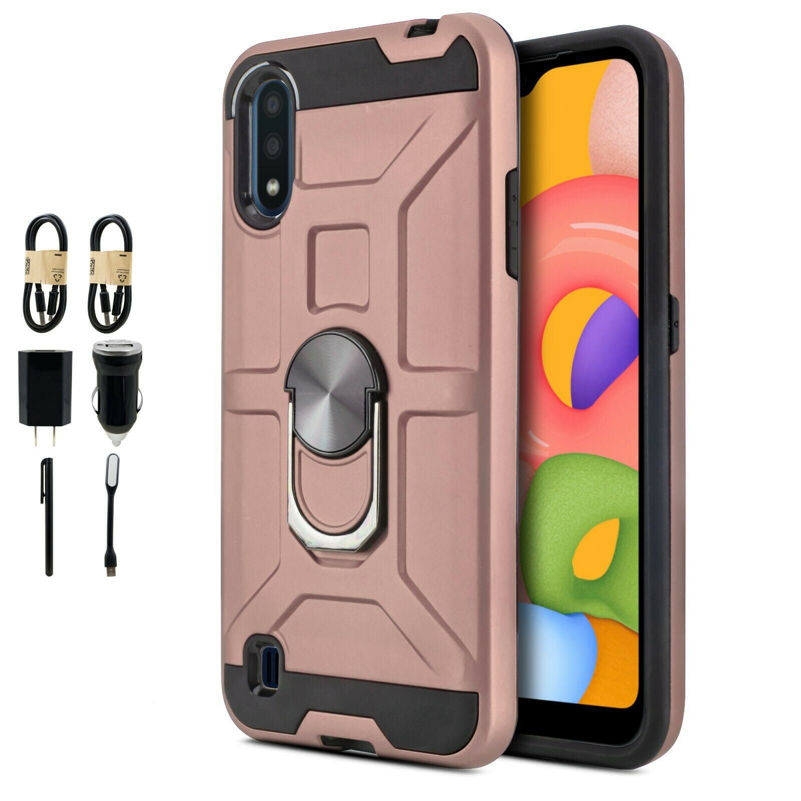 Value Pack + for Samsung Galaxy A01 015 Metal Case Hybrid Phone Case ...