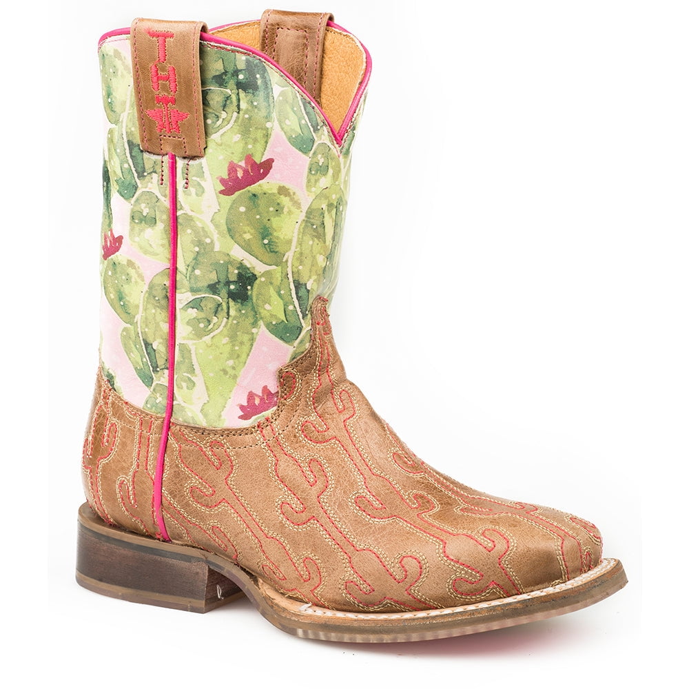 Kid's Tin Haul Cacstitch Boots With Lil Cactus Sole Handcrafted Tan ...