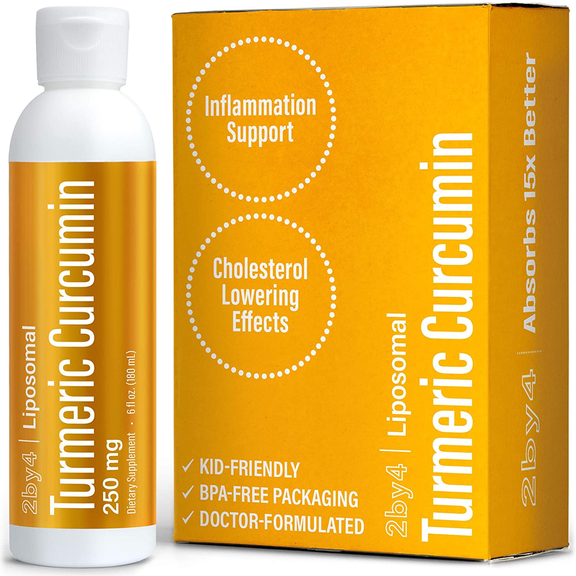 2by4 Liposomal Liquid Curcumin Turmeric Supplement Anti Inflammatory ...