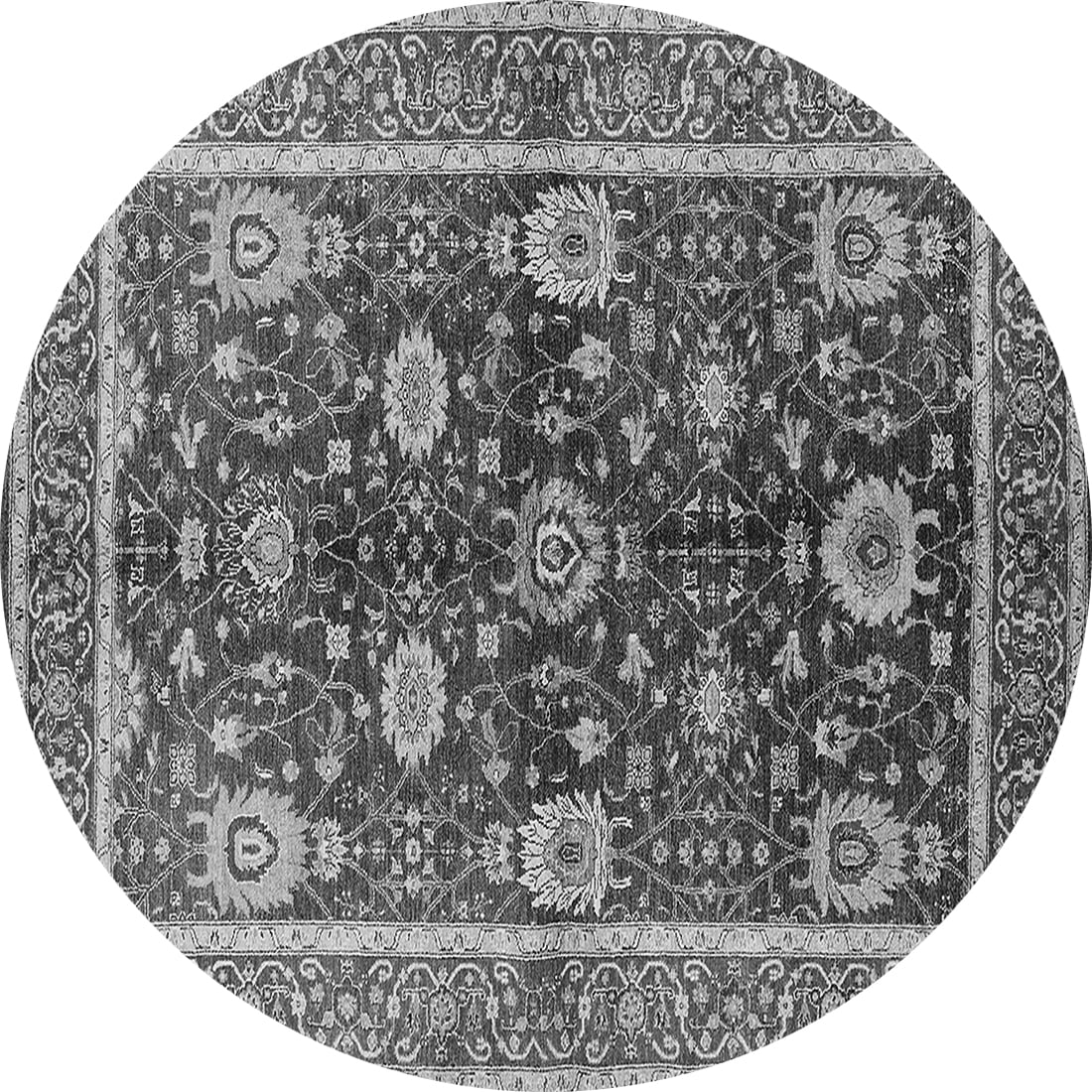 Ahgly Company Indoor Round Oriental Gray Industrial Area Rugs, 8' Round ...