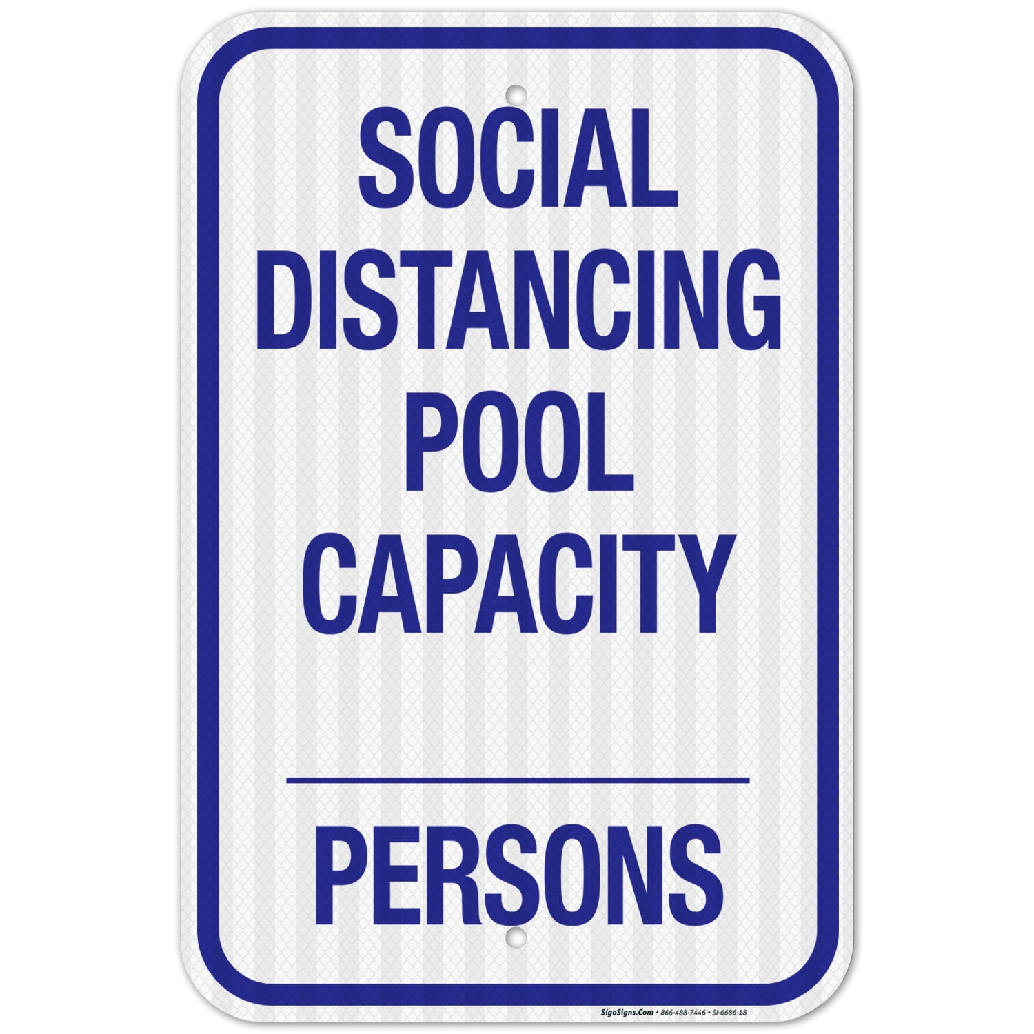 Social Distancing Pool Capacity Sign, Pool Sign, 12x12 Aluminum ...