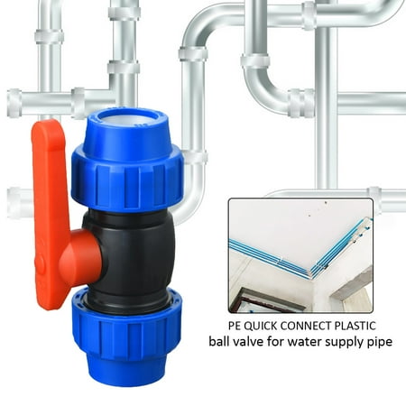 For PE Pipe T Piece Ball Valve Screw Connection Clamp Connector Fitting ...