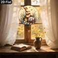 11.8x11.8 Inch Round Wooden Sign Featuring Adorable Fluffy Light Brown ...