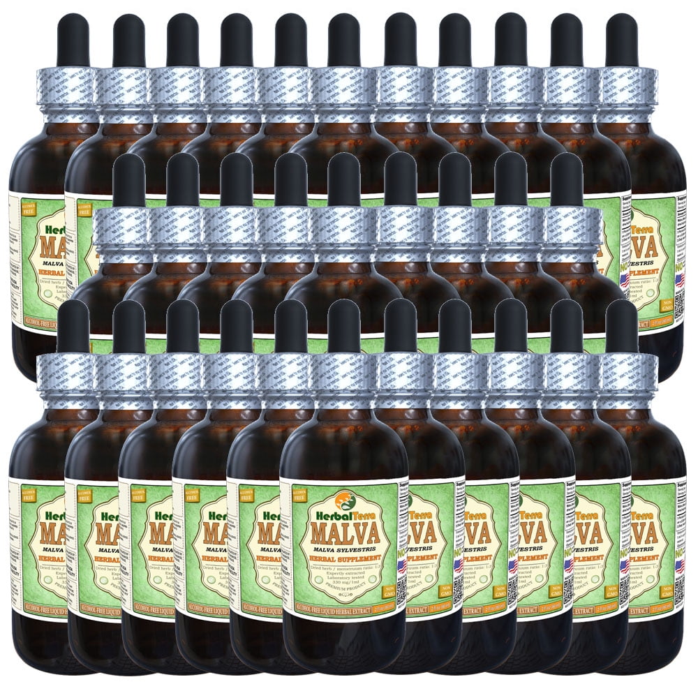 Malva (Malva sylvestris) Glycerite, Dried Leaves Alcohol-FREE Liquid ...