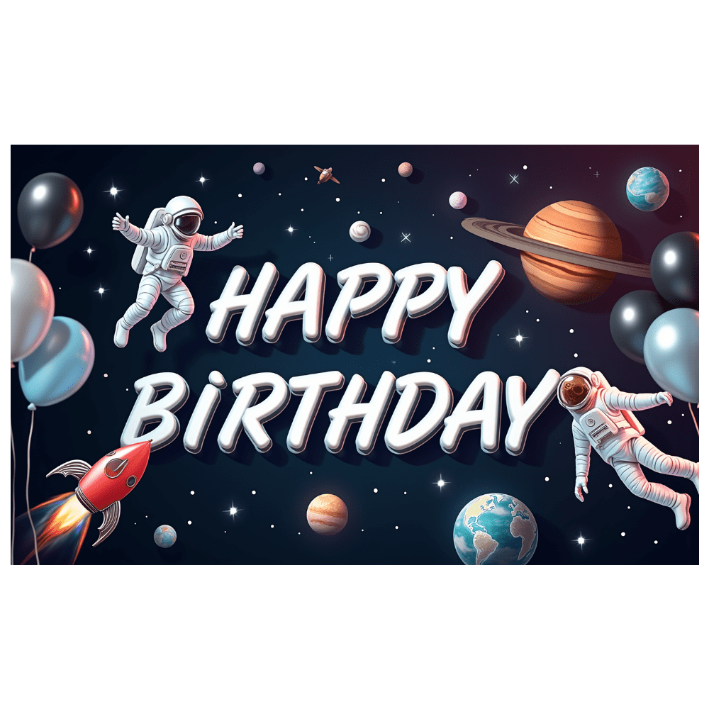 Click here for Yezdix Space Theme Happy Birthday Banner Astronaut... prices