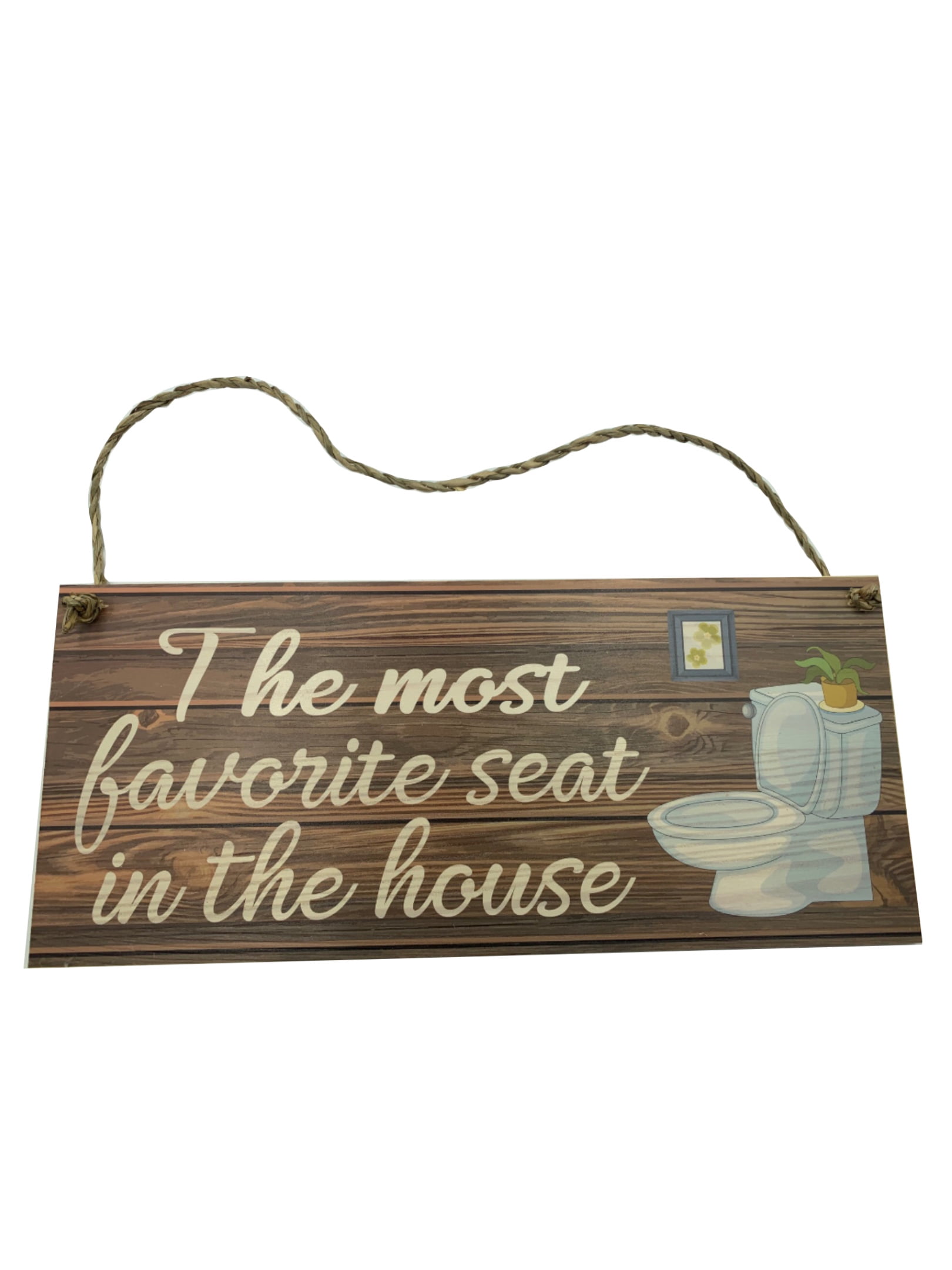 Funny Bathroom Sign, The most favorite seat in the house wood plaque ...