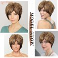 Phocas Short Brown Wigs For White Women Ombre Blonde Pixie Cut Wig
