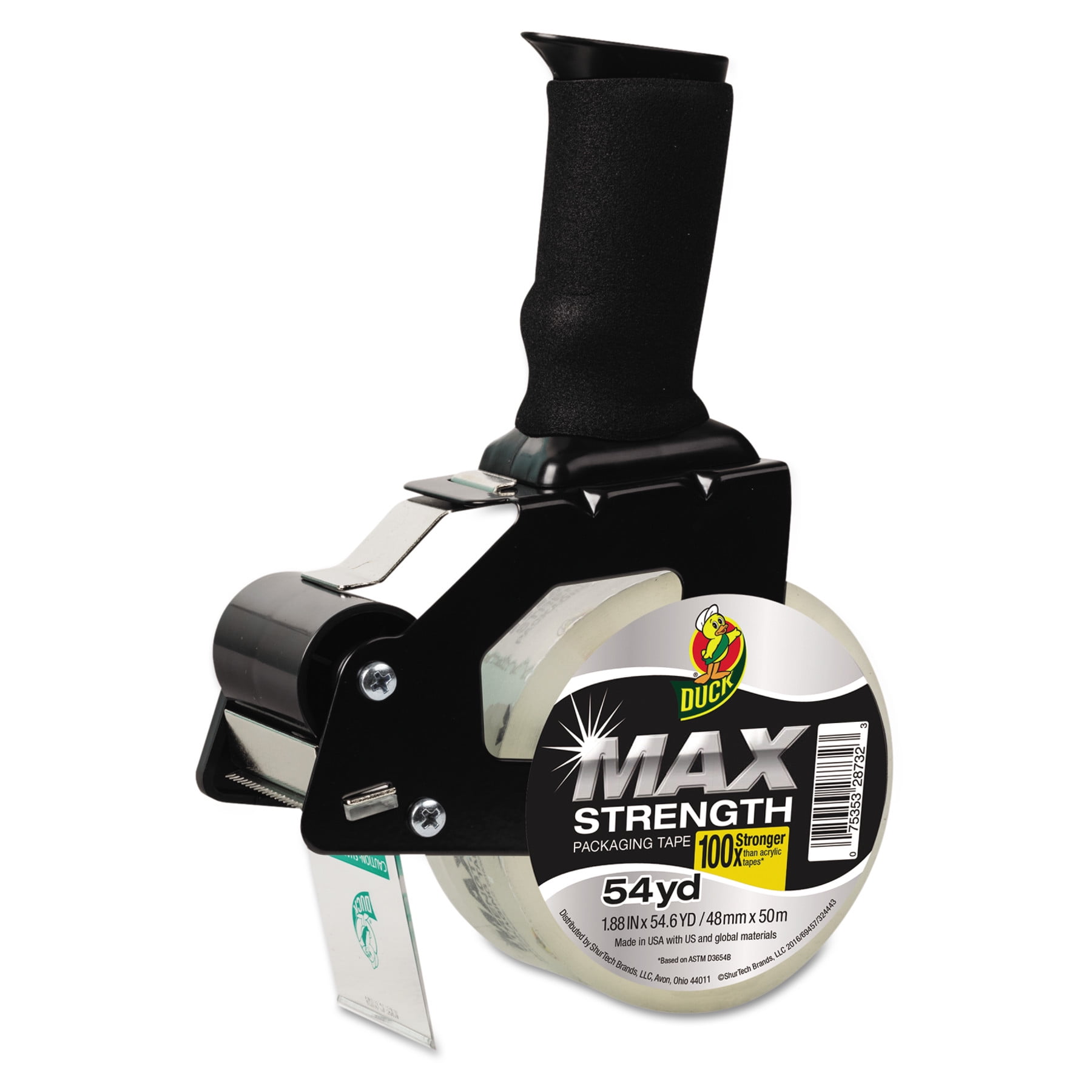 Duck MAX Foam Handle Tape Gun With Packing Tape 1 88 In X 54 6 Yd duck-max-foam-handle-tape-gun-with-packing-tape-1-88-in-x-54-6-yd