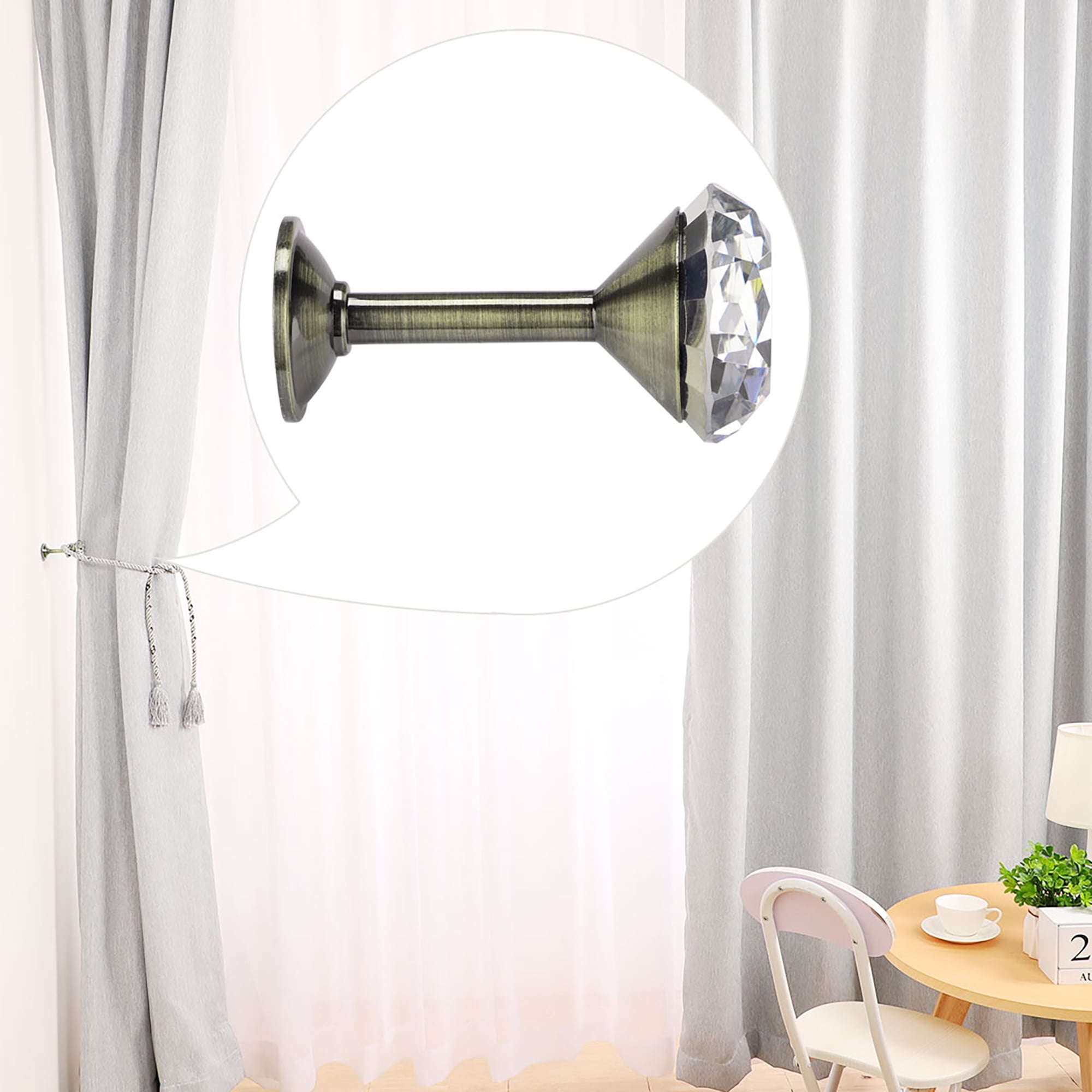 Uxcell Window Curtain Tieback Holders Hook Crystal Head Drapery Screens ...