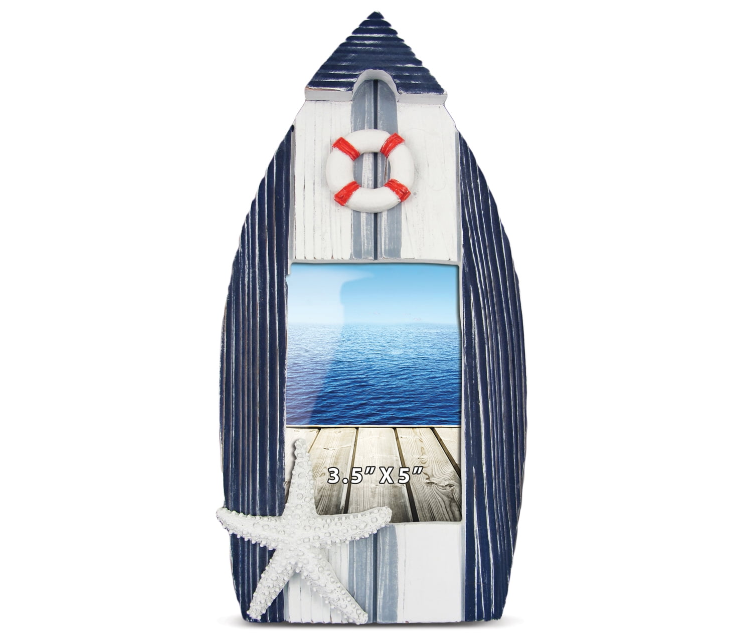 CoTa Global Blue Stripes Boat 3.5" x 5" Photo Frame Nautical ...