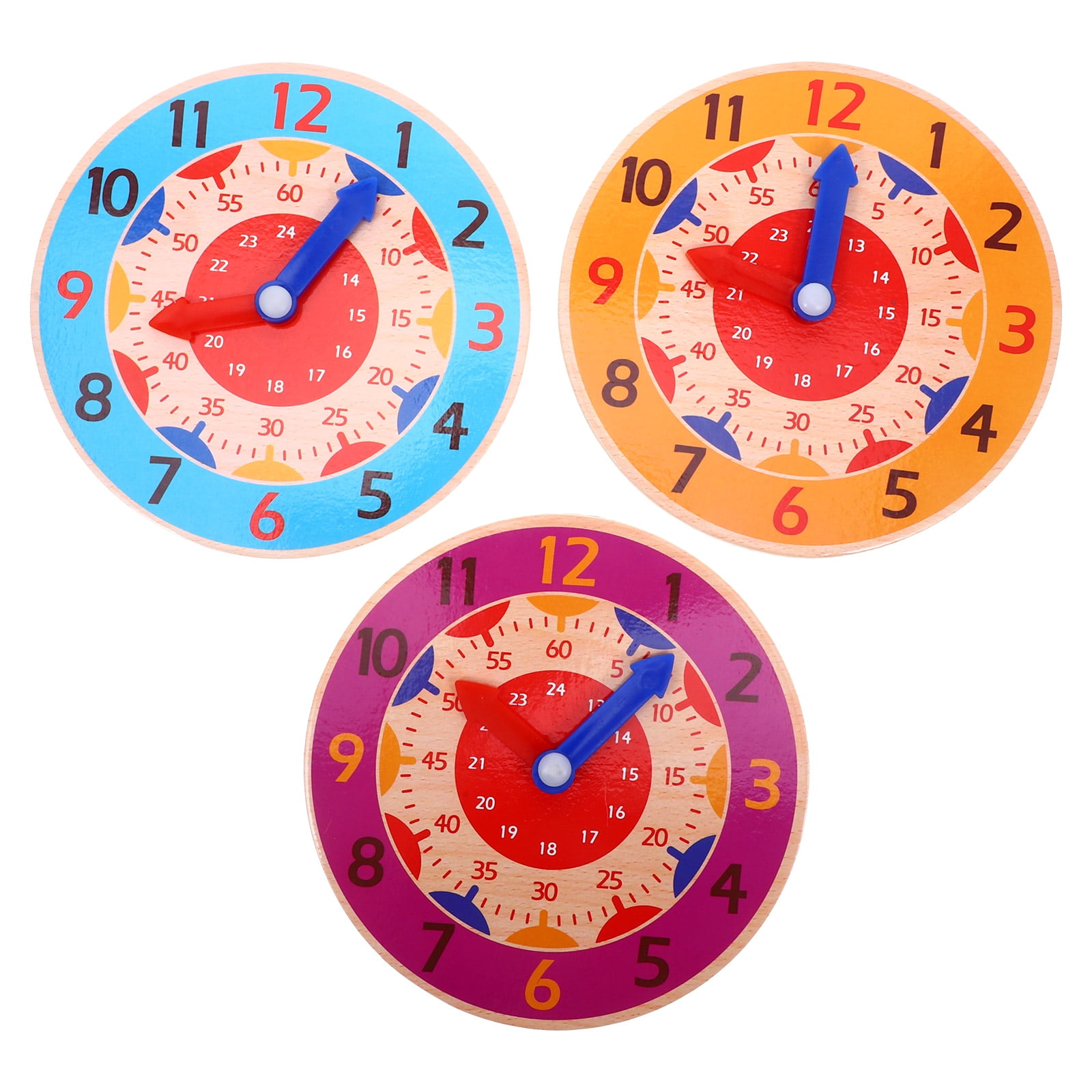 Click here for Ounona 3pcs Educational Clock Toy Wooden Clock Cog... prices