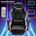 Oyajia Gaming Chair with Bluetooth Speaker, RGB LED Light, Footrest ...