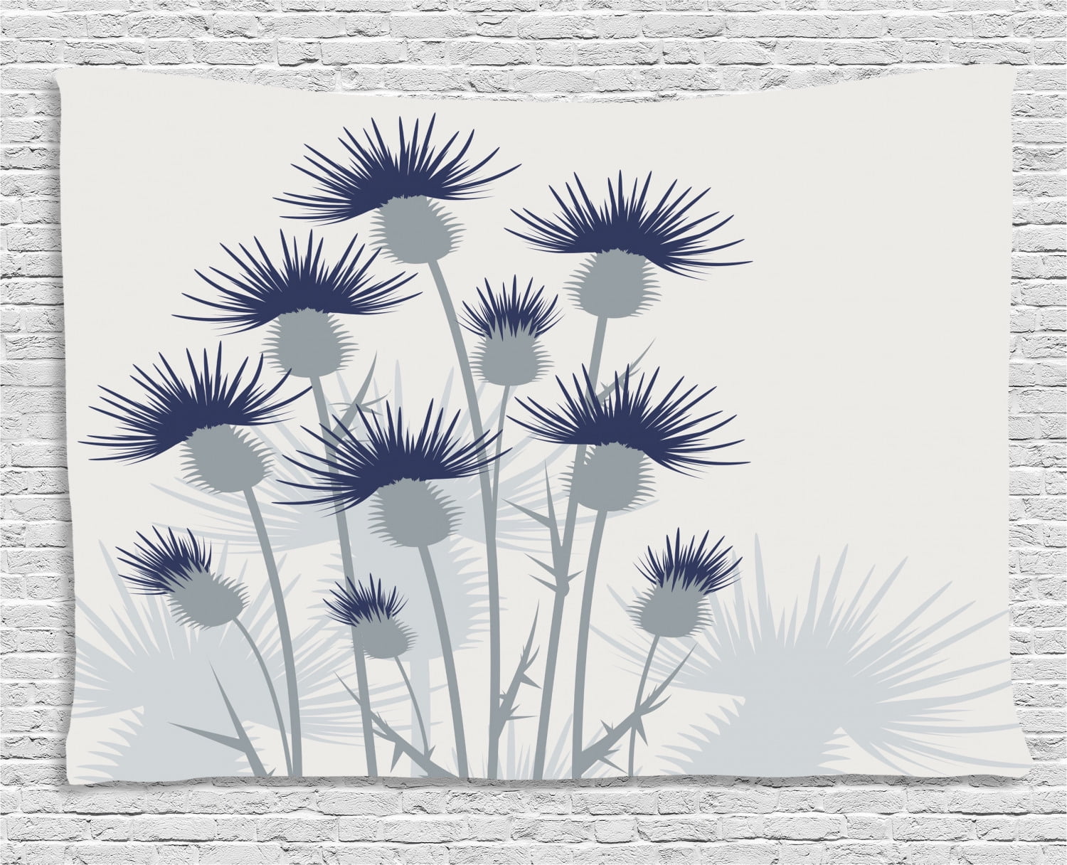 Thistle Tapestry, Gardening Theme Abstract Graphic Thistles Flowers ...