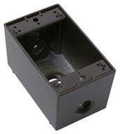 P&S Gray Die-Cast Aluminum Weatherproof 1-G Deep Outlet Box 3-Hole 1/2 ...