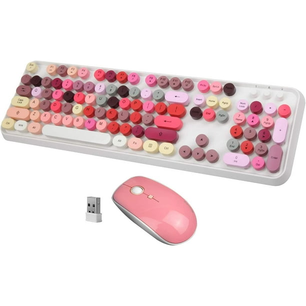 Wireless Keyboard XYCCA Combo, 2.4GHz Typewriter Keyboard Wireless with ...