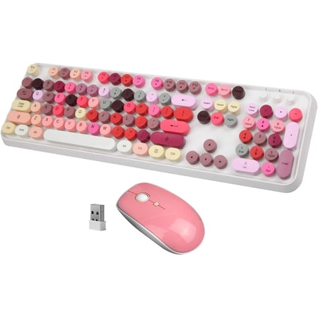 Wireless Keyboard XYCCA Combo, 2.4GHz Typewriter Keyboard Wireless with ...