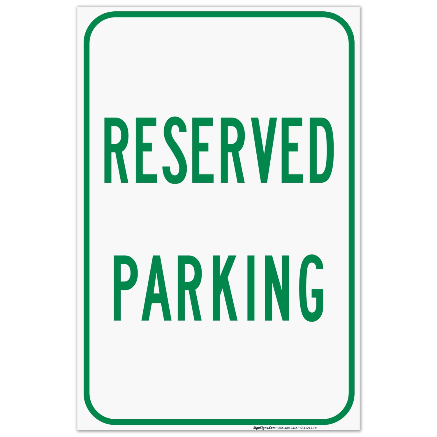 Reserved Parking Green Sign, 24x36 Corrugated Plastic - Walmart.com
