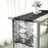 Efavormart 15"x117" Black Premium Lace Table Runner Vintage Classy ...