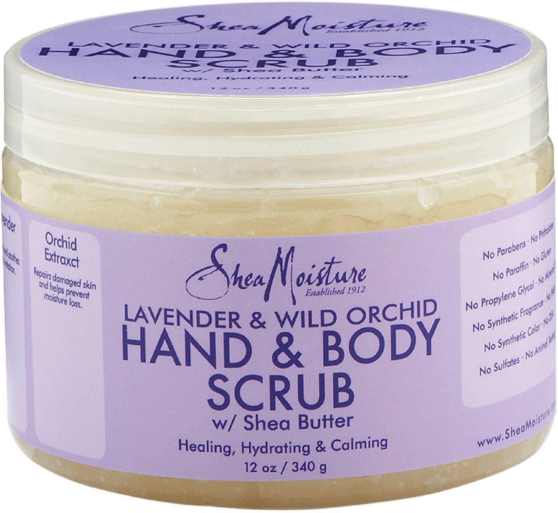 Shea Moisture Lavender & Wild Orchid Hand & Body Scrub 12 oz (Pack of 2 ...