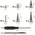 TUWAFE 70 Sets Mixed Shape Spikes and Studs Assorted Sizes for Clothing ...