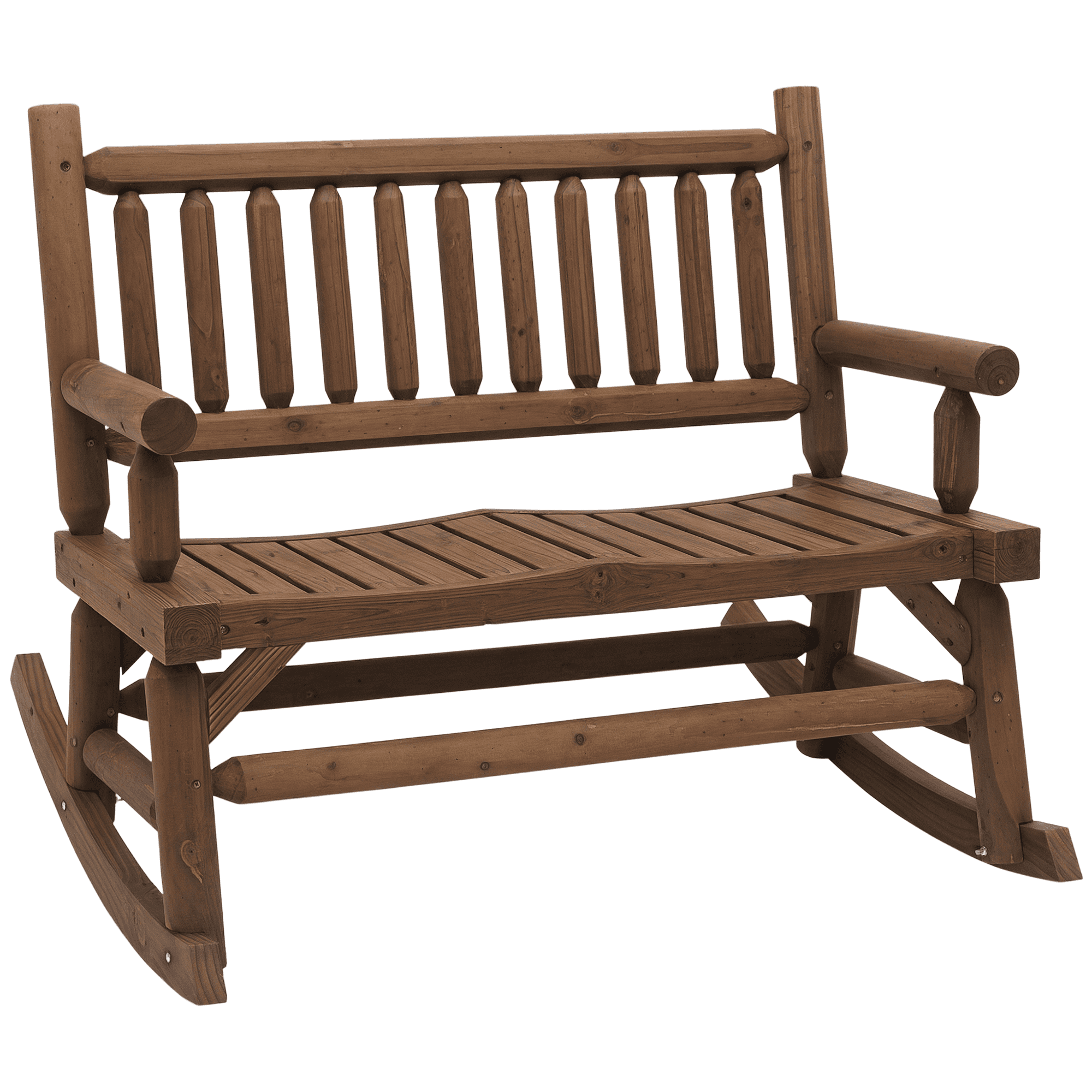 Click here for Outsunny 2-Person Outdoor Rocking Chair With Slat... prices