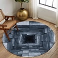 Round Rugs 5Ft, 3D Optical Illusion Round Area Rug Washable Indoor ...