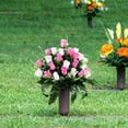 24 Heads Artificial Red Silk Roses Cemetery Flowers | Outdoor Grave ...