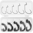 51pcs Carbon Steel Offset Fishhook Bass Barbed Carp Fishing Hook Wide ...