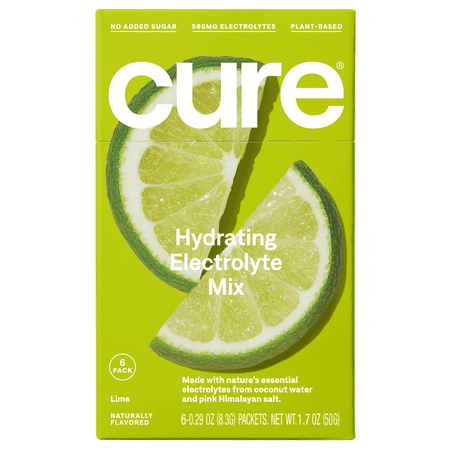 Cure Hydration Lime Hydrating Electrolyte Drink Mix - 6pk/.27 oz Sticks ...