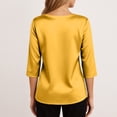 Blouses for Women Satin Long Sleeve V-Neck Silky Fall Winter Tops ...