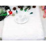 OurWarm Luxury Christmas Table Runner Snowy White Faux Fur Table Runner ...